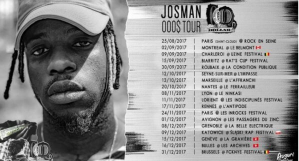 Josman dévoile les dates de sa tournée 000$ TOUR