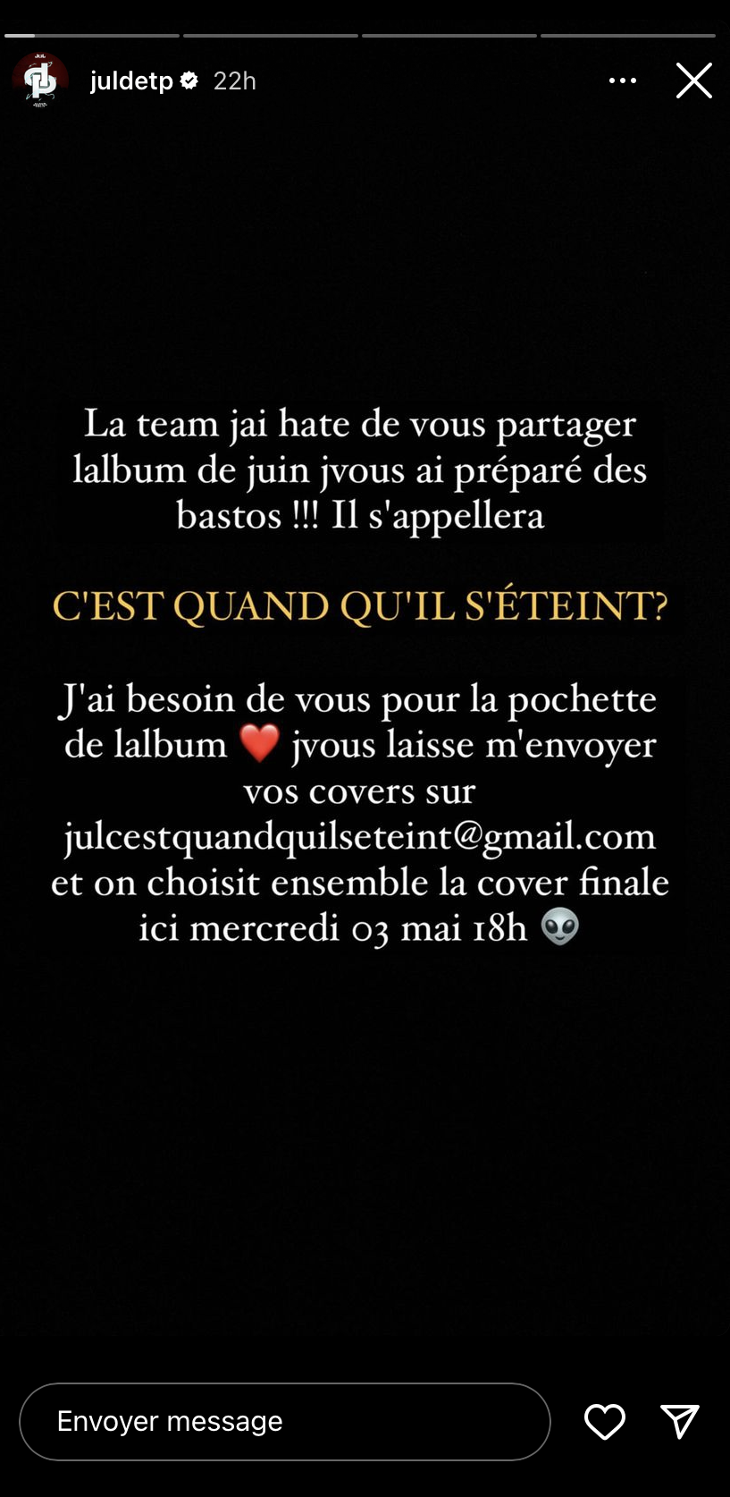 Jul livre de nouvelles infos sur son futur album et lance un appel à ...