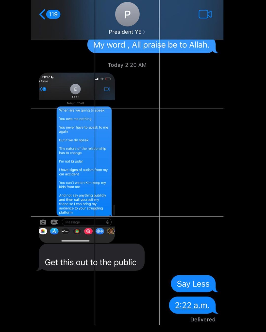 Dans une série de messages, Kanye West s'en prend à Elon Musk